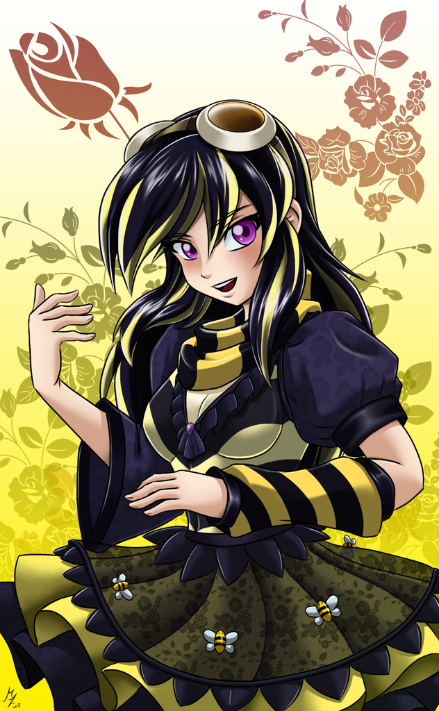 #1768695 - safe, artist:mauroz, oc, oc only, oc:neoqueenhoneybee, bee ...