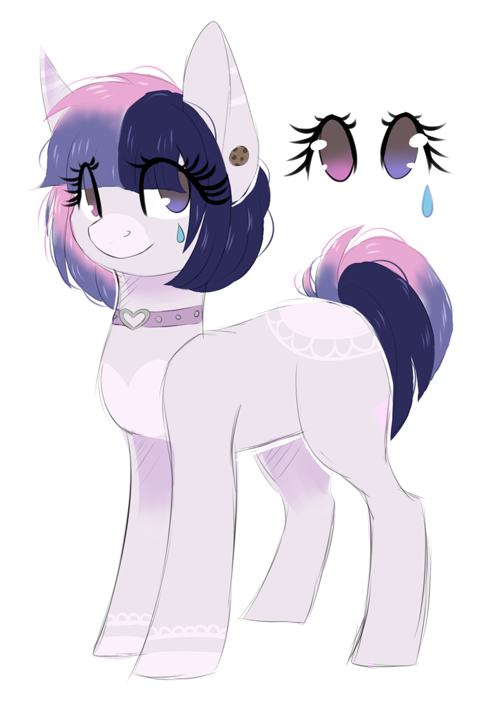 #1750544 - safe, artist:adostume, oc, oc only, earth pony, pony, choker, ear piercing, earring ...