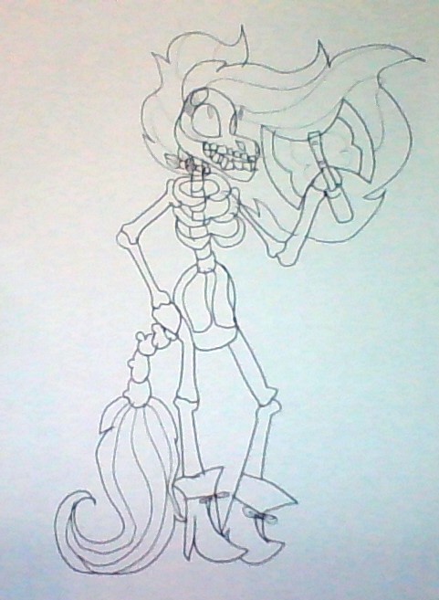 #1752026 - safe, artist:fuchsia flame, skellinore, skeleton pony, g4 ...