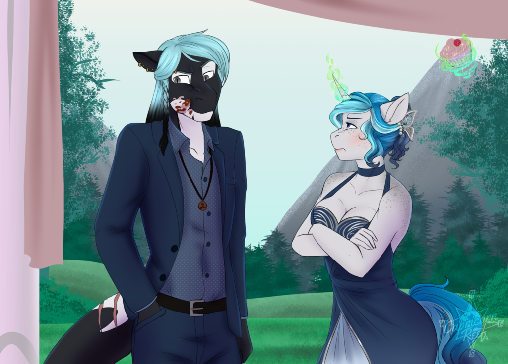 #1752647 - safe, artist:blackblood-queen, oc, oc only, oc:bubble lee, oc:mako, earth pony ...