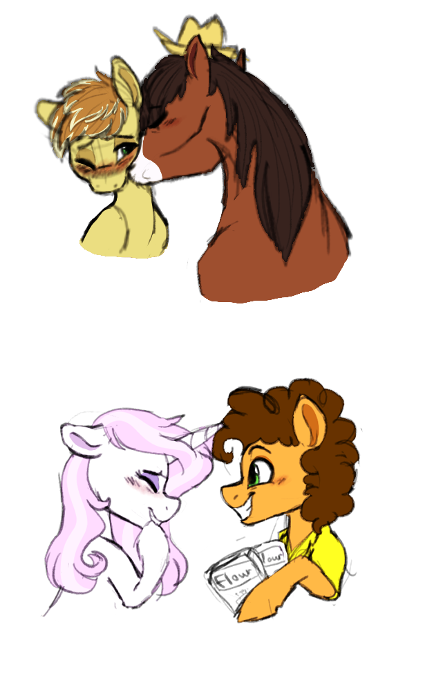 #1778044 - safe, artist:saphi-boo, cheese sandwich, feather bangs ...