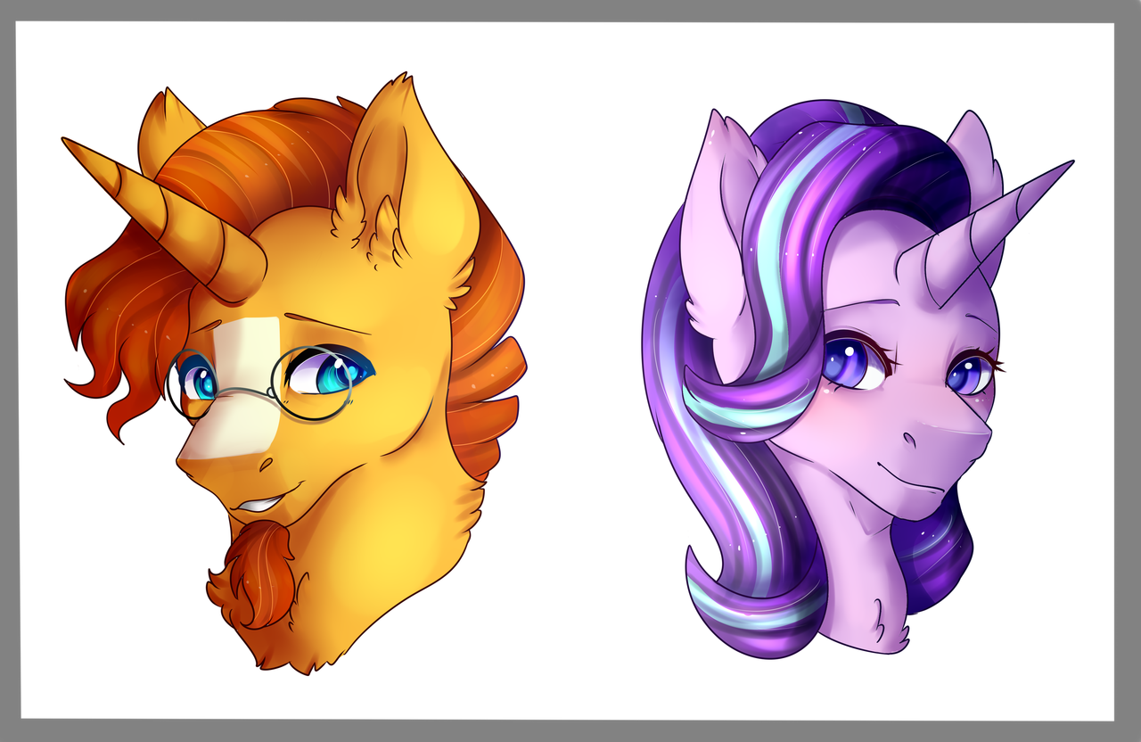 #1784667 - safe, artist:kao-chou, starlight glimmer, sunburst, pony ...