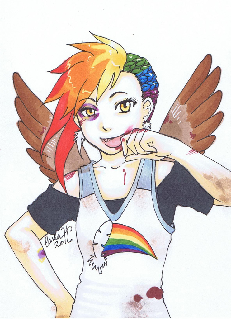 #1786572 - semi-grimdark, artist:dj neko, oc, oc only, oc:rainbow ...