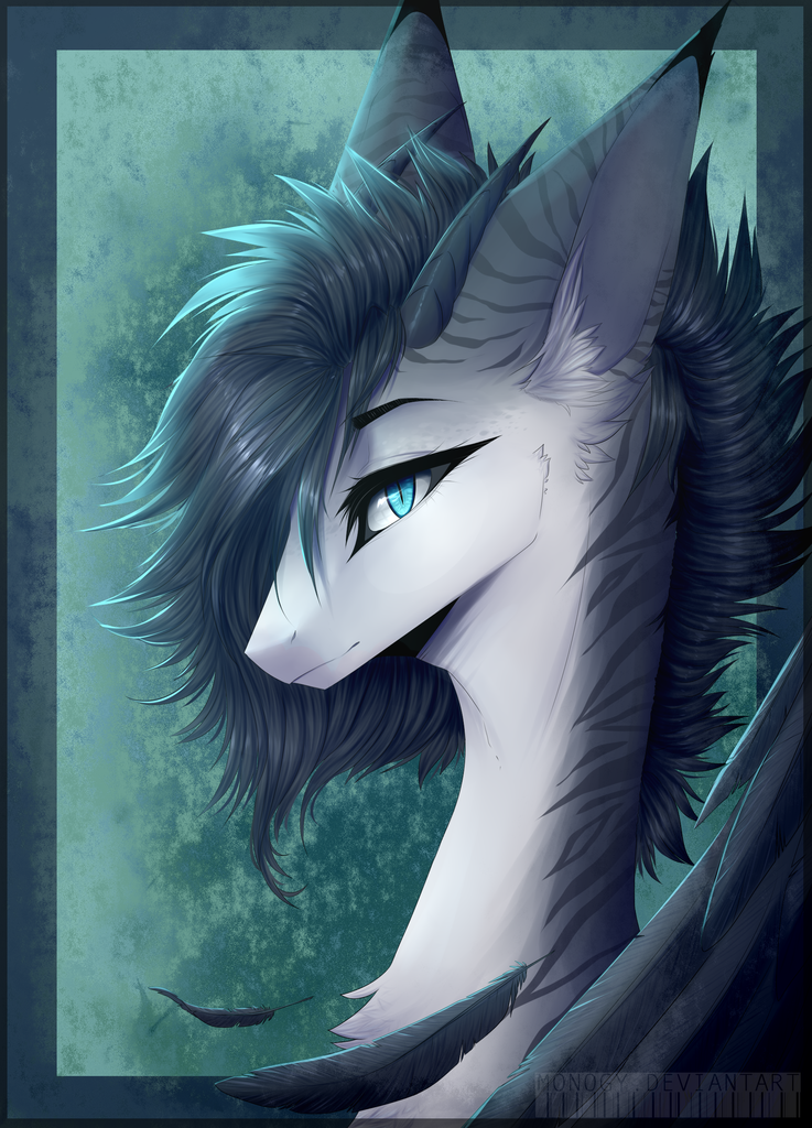 #1787589 - safe, artist:monogy, oc, oc only, oc:monogy, dracony, hybrid, bust, female, portrait ...