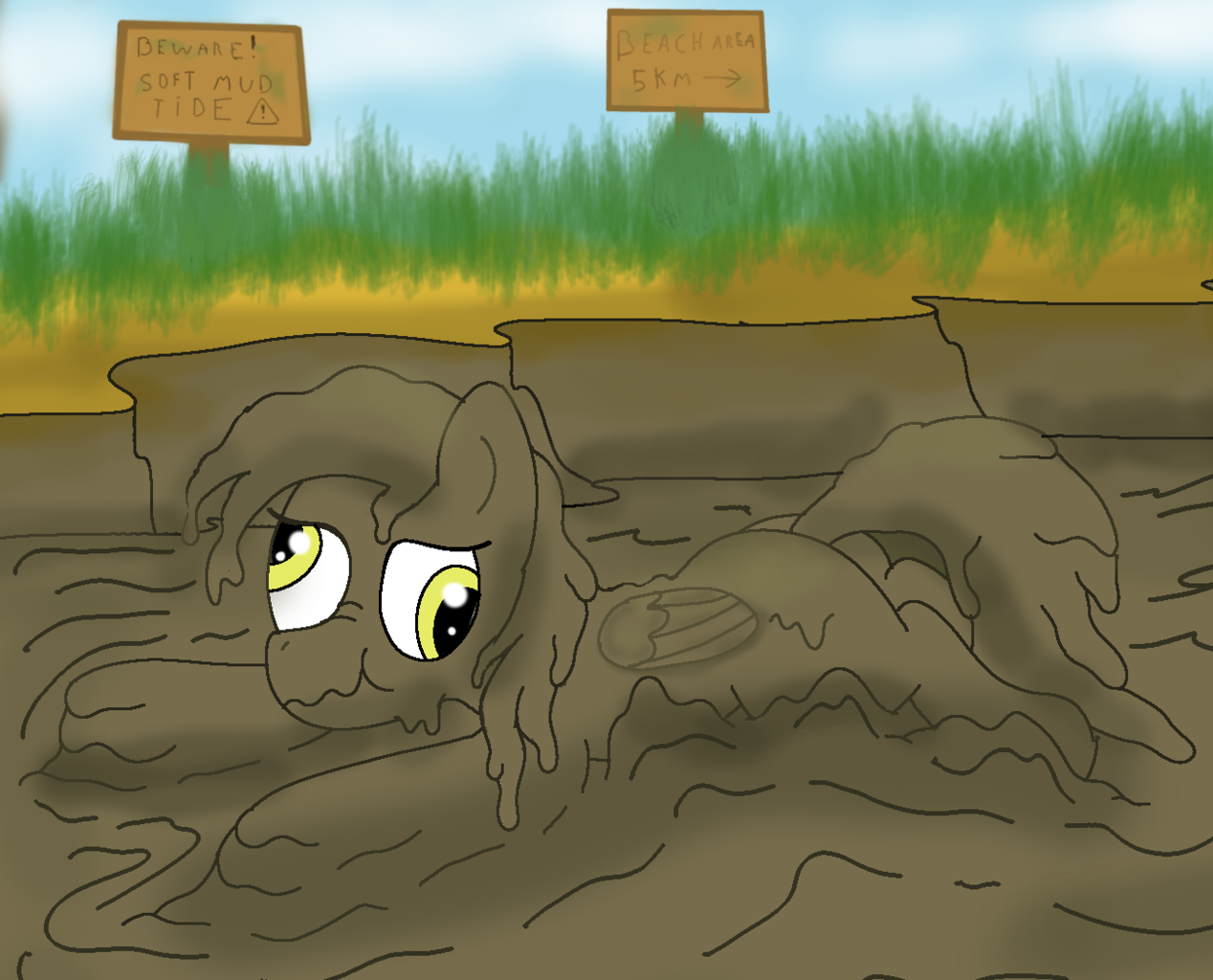 #1787658 - questionable, artist:amateur-draw, derpy hooves, pony, beach ...