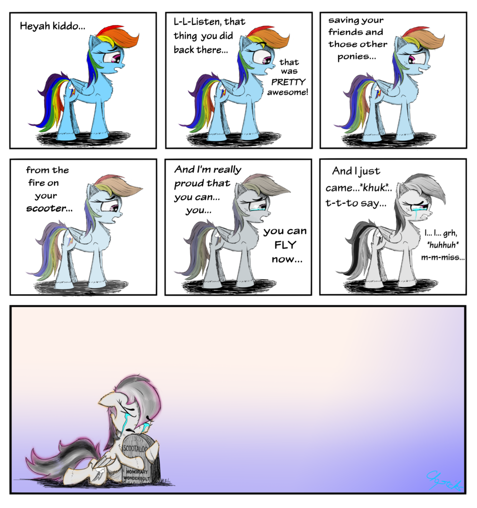 Scootaloo And Rainbow Dash Sad