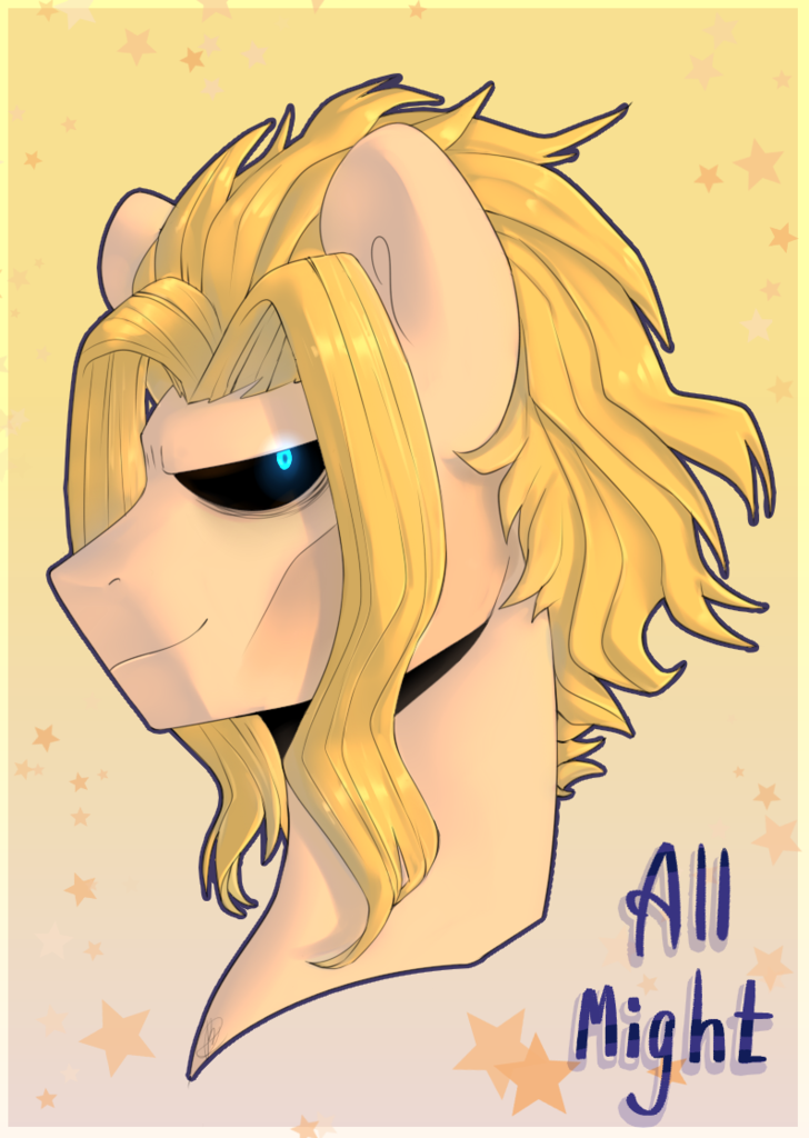 #1789398 - safe, artist:tigra0118, pony, all might, anime, bust, male ...