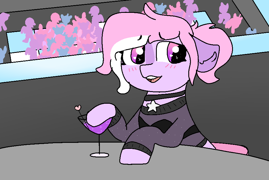 #1772205 - safe, artist:nootaz, oc, oc:flashdance, club, drink - Derpibooru