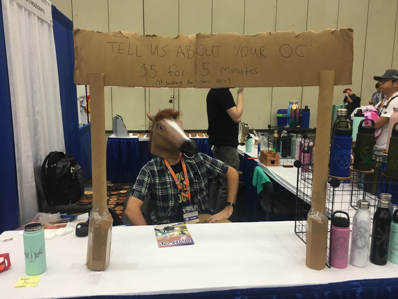 #1794138 - safe, human, bronycon, bronycon 2018, booth, horsehead, irl ...