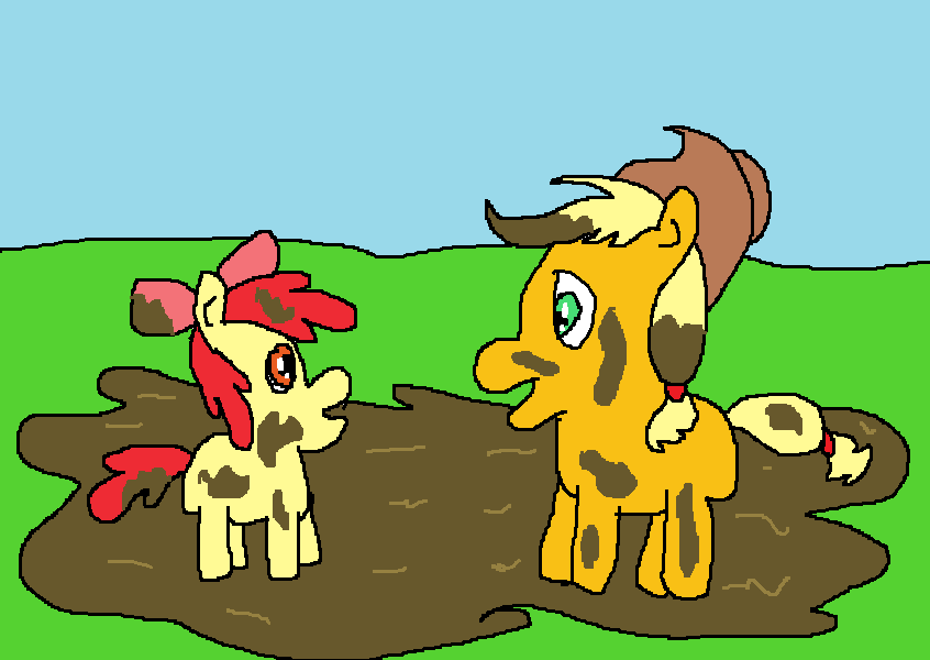 #1774988 - safe, artist:amateur-draw, apple bloom, applejack, g4, 1000 ...