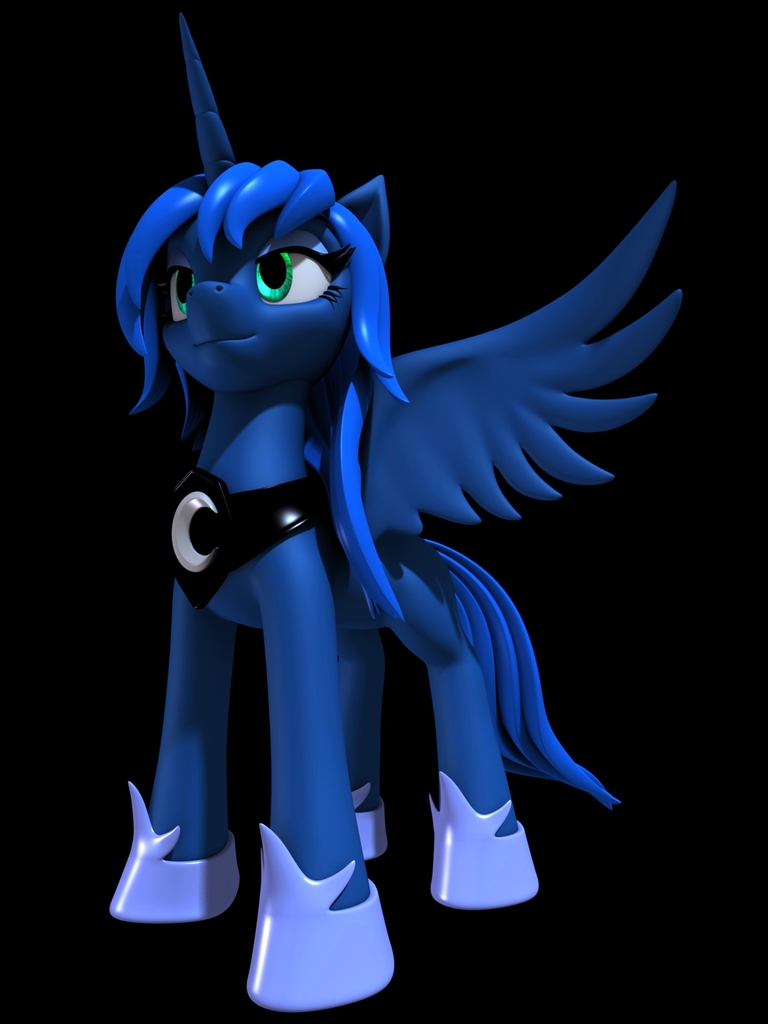 #1805229 - safe, artist:argos90, princess luna, alicorn, pony, 3d ...