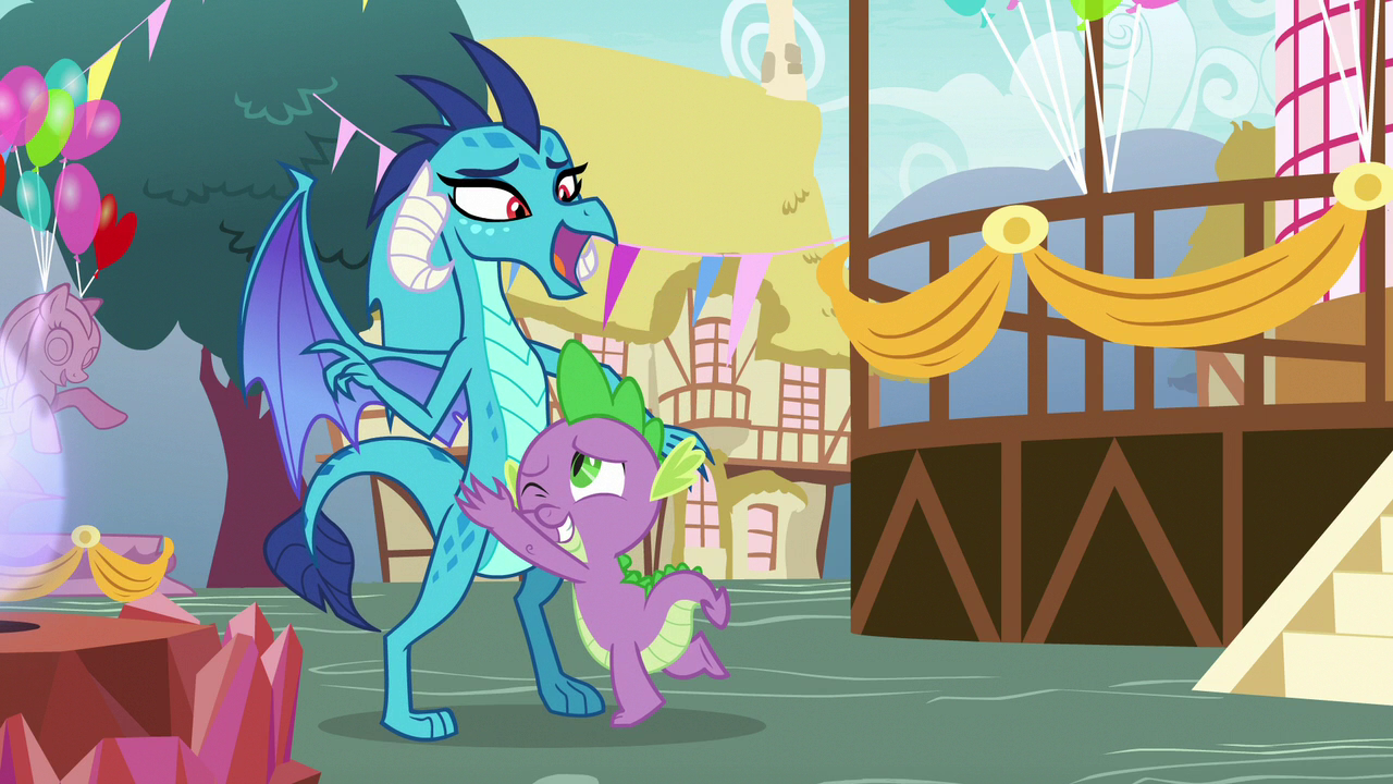 #1805648 - safe, screencap, princess ember, spike, dragon, g4, my ...