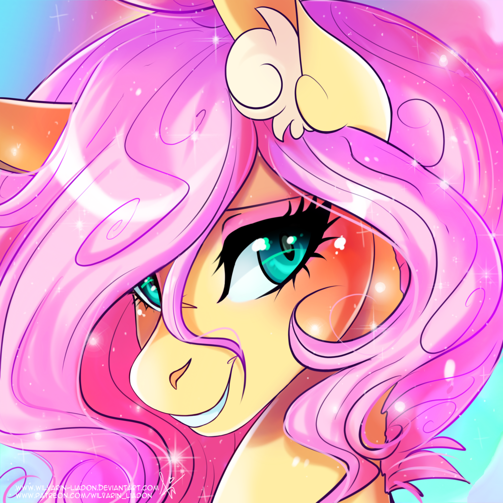 #1806121 - safe, artist:wilvarin-liadon, fluttershy, pony, g4, bust ...