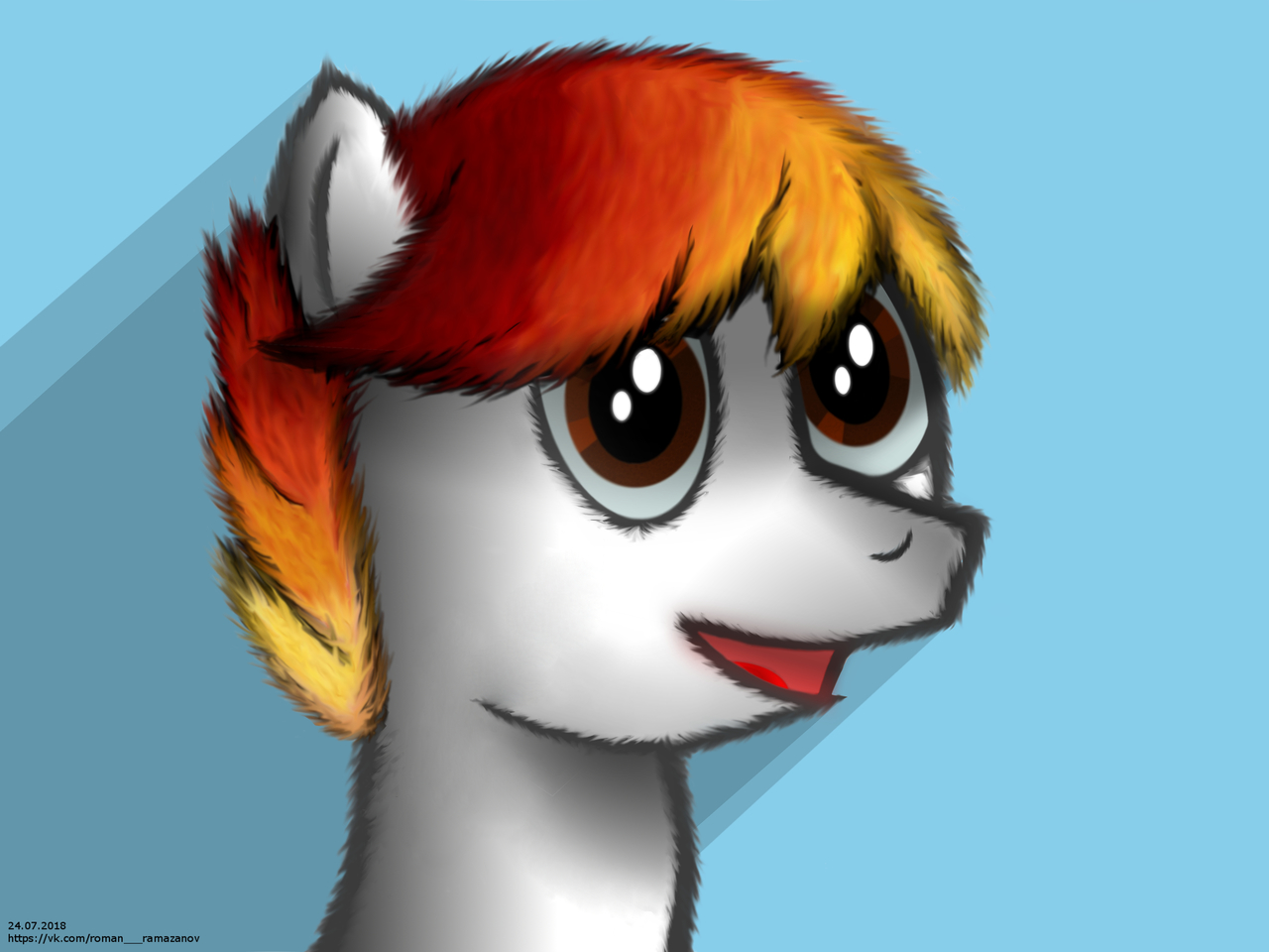 #1812770 - safe, artist:rony ram, oc, oc only, oc:rony ram, pony, blue ...