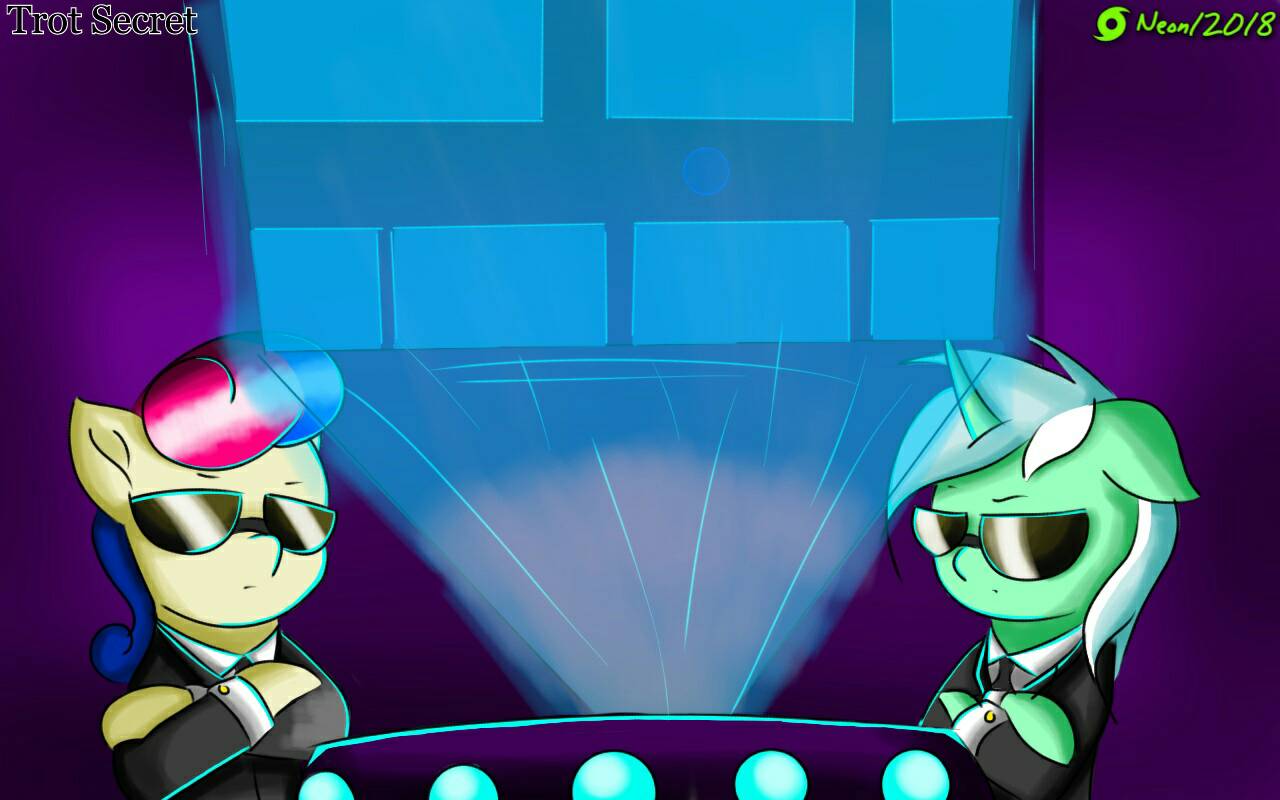 #1813553 - safe, artist:9987neondraws, bon bon, lyra heartstrings ...