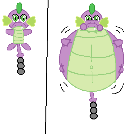 #1797072 - suggestive, artist:theinflater19, spike, inflation, male ...