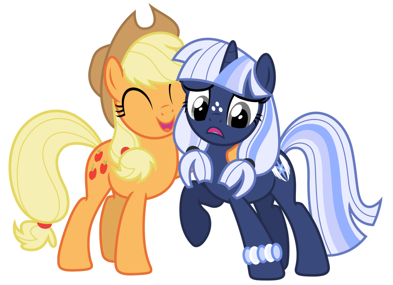 #1821160 - safe, artist:estories, applejack, oc, oc:silverlay, earth ...