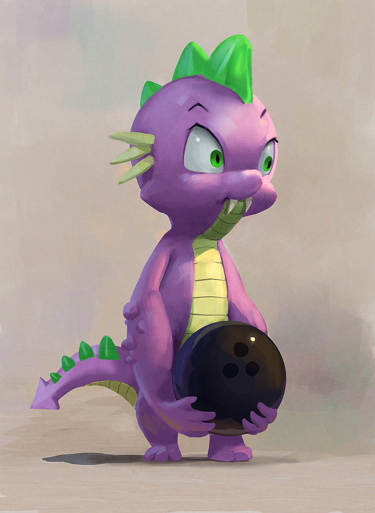 #1799511 - safe, artist:jotun22, spike, dragon, g4, bowling ball, dragon greed, gradient ...