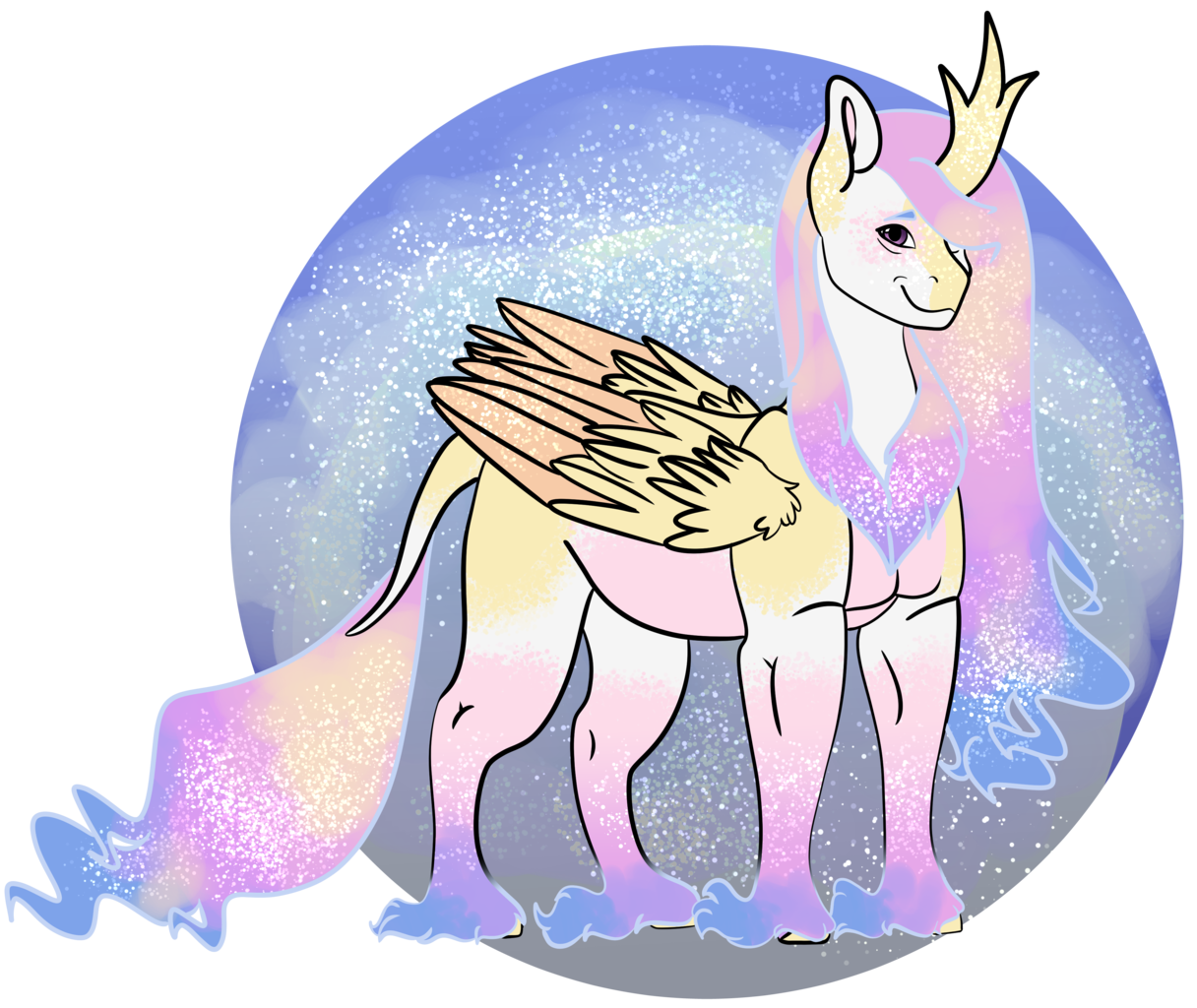 #1830091 - safe, artist:midnight-drip, princess celestia, kirin, pony ...