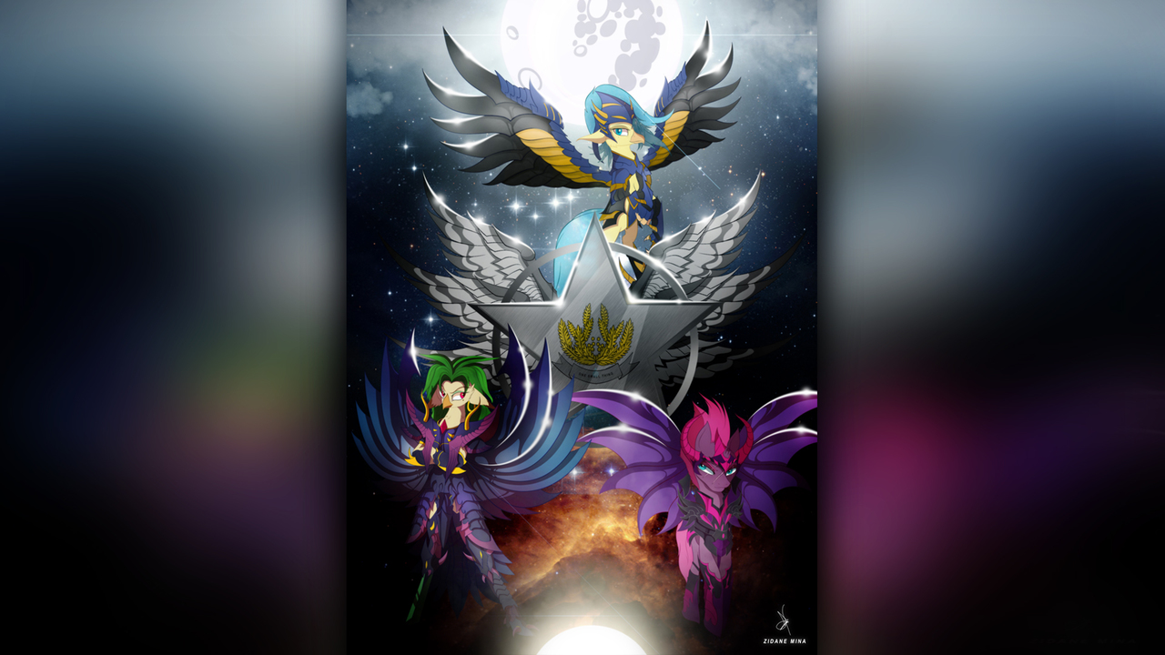 #1830294 - safe, artist:zidanemina, edit, captain celaeno, princess ...