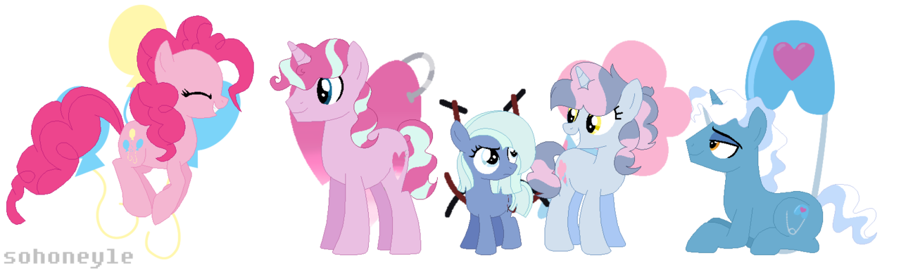 #1831654 - safe, artist:sohoneyle, pinkie pie, pokey pierce, oc, oc ...