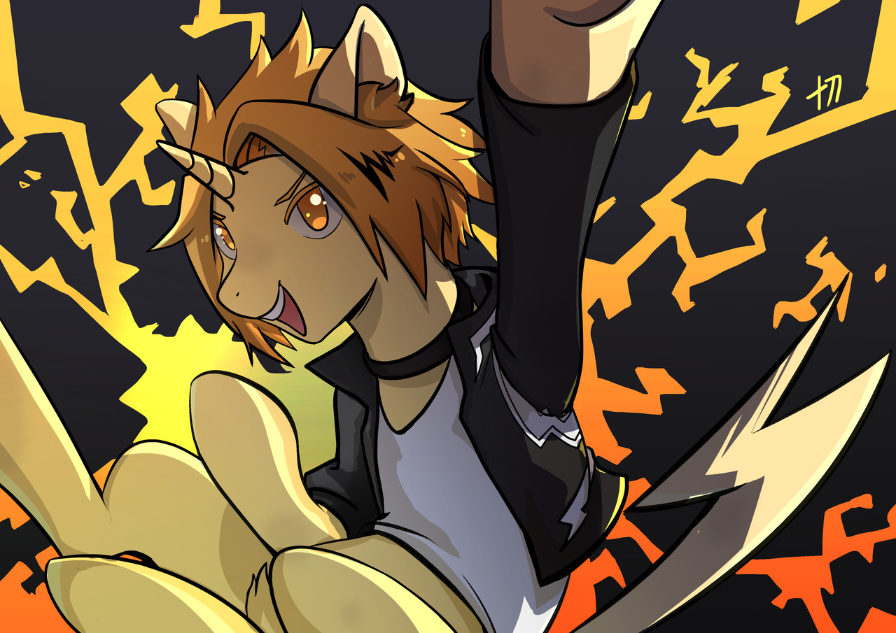 #1833254 - safe, artist:wolvierland, pony, unicorn, chargebolt's hero ...