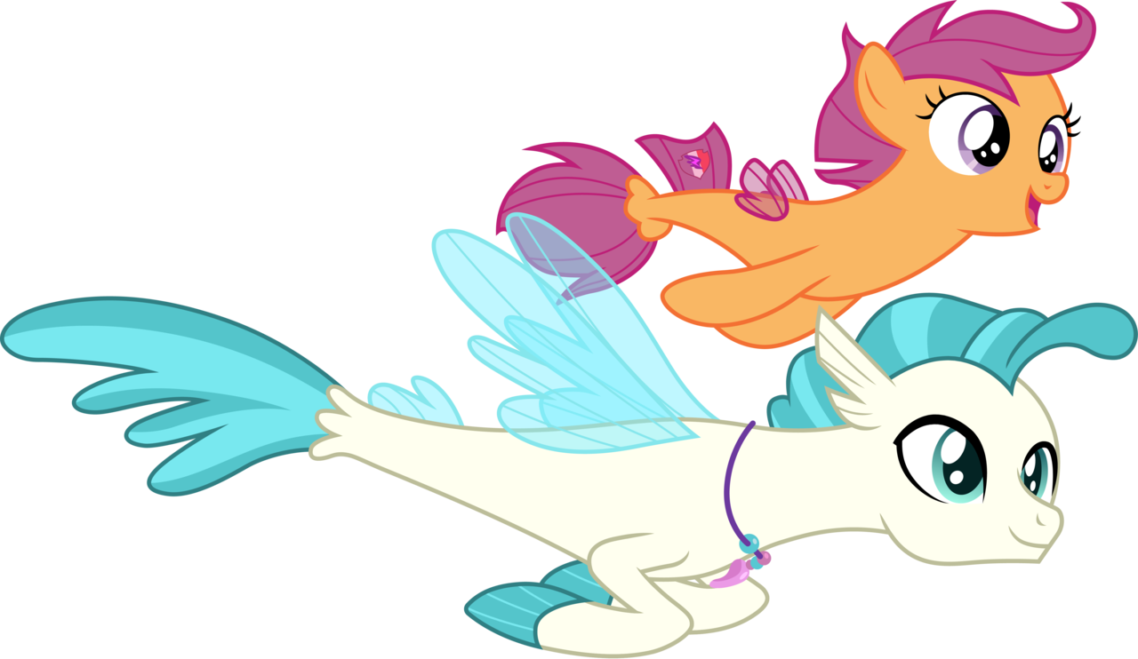 #1834138 - safe, artist:cloudy glow, scootaloo, terramar, seapony (g4), surf and/or turf, .ai ...