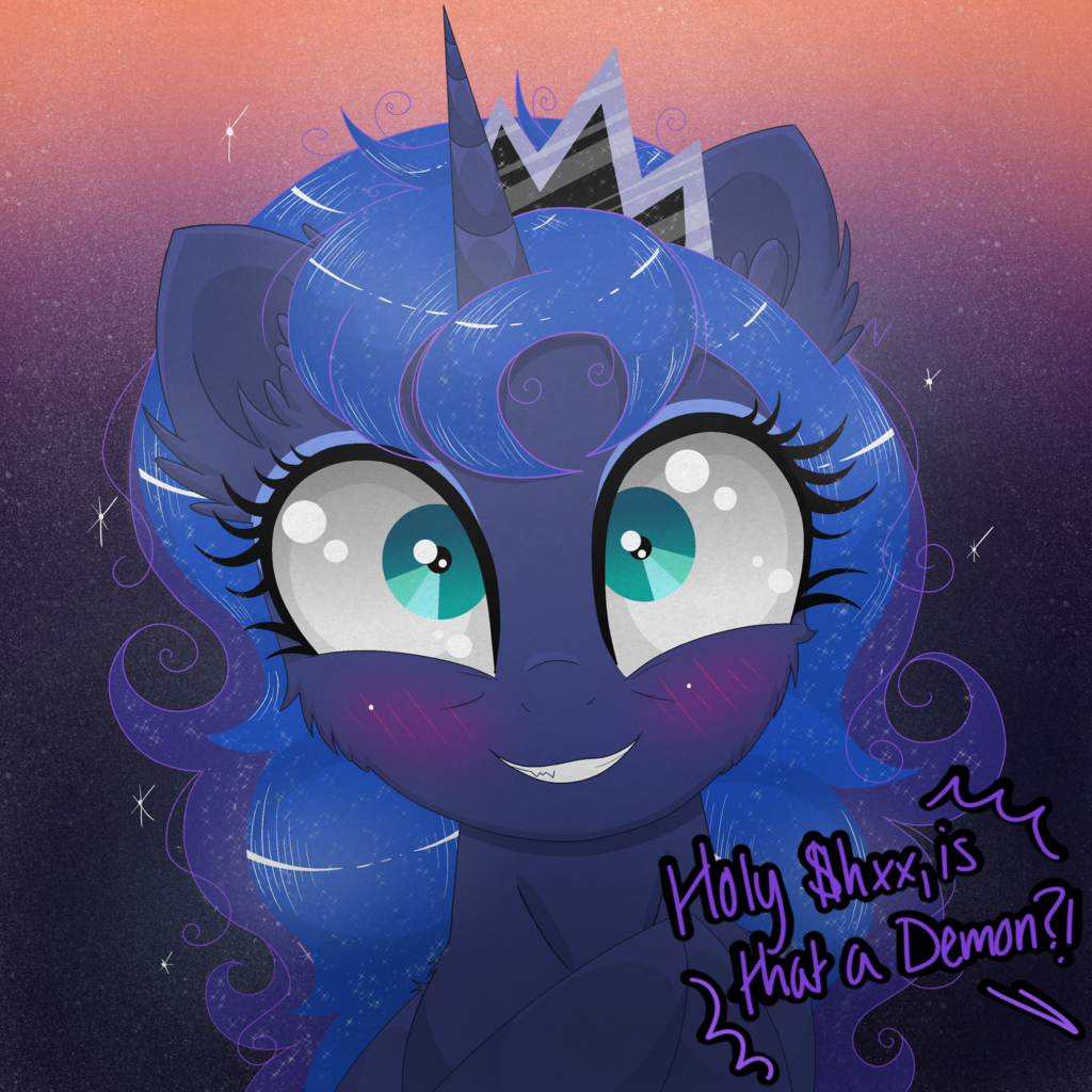 #1834874 - safe, artist:darkest-lunar-flower, princess luna, demon ...