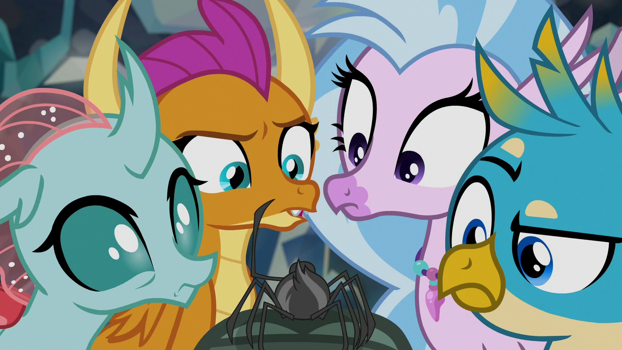 #1842395 - safe, screencap, gallus, ocellus, silverstream, smolder ...
