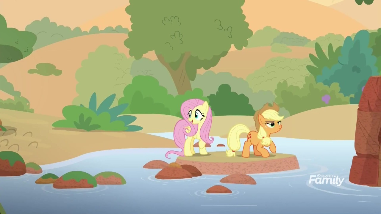 #1844739 - safe, screencap, applejack, fluttershy, earth pony, pony ...