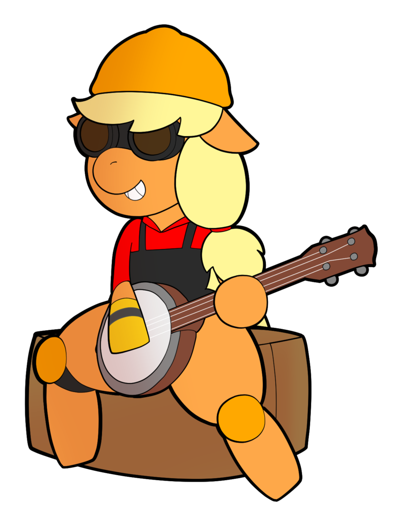 #1935590 - safe, applejack, earth pony, pony, g4, banjo, clothes ...