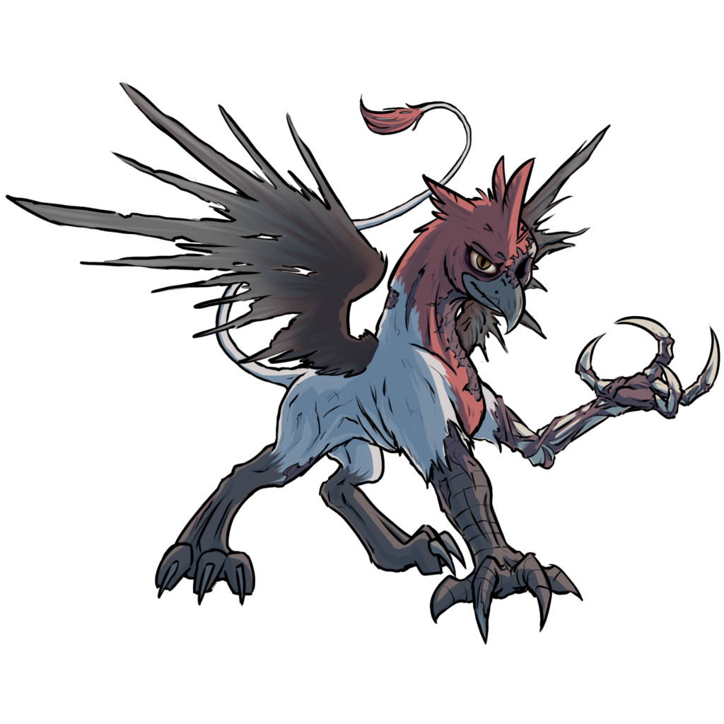 #1925106 - semi-grimdark, artist:kalemon, oc, oc:pyra, ghoul, griffon ...