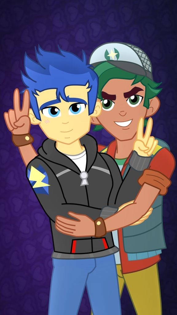 #1925126 - safe, artist:supermaxx92, flash sentry, timber spruce, human ...