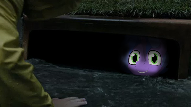 #1939756 - safe, edit, oc, oc:circe, human, pony, hand, it, storm drain ...