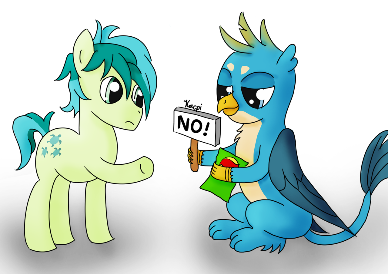 #1940406 - safe, artist:kacpi, gallus, sandbar, griffon, pony, g4, male ...