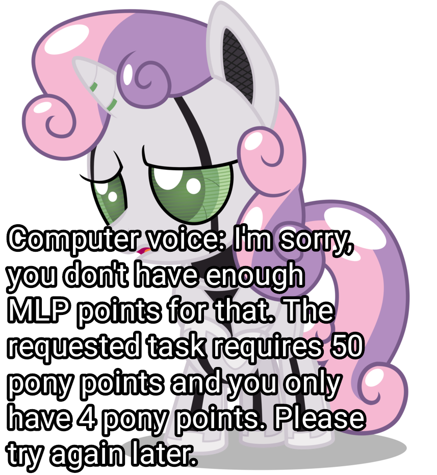 #1943898 - safe, sweetie belle, robot, meme, sweetie bot, text - Derpibooru