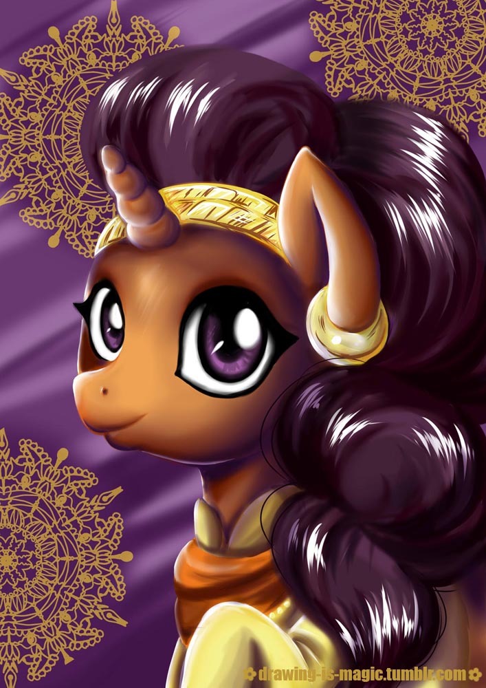 #1944477 - safe, artist:mana-kyusai, saffron masala, pony, unicorn, g4 ...