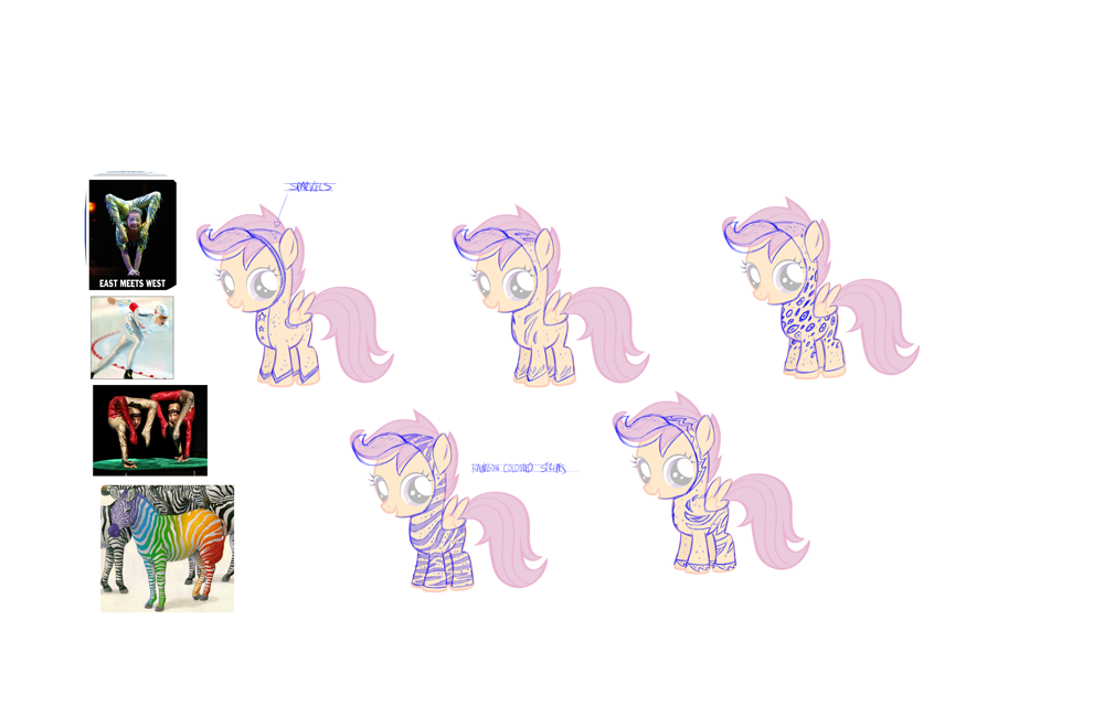 #1945340 - safe, scootaloo, pegasus, pony, zebra, g4, concept art ...