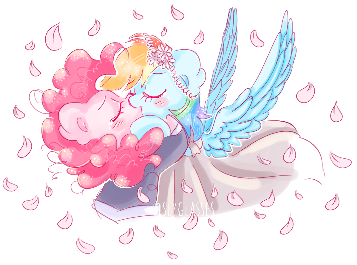 Pinkie Pie And Rainbow Dash Kissing