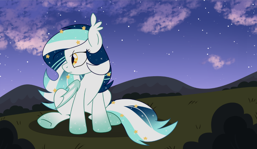 #1947125 - safe, artist:owlity, oc, oc only, oc:wistful galaxy, bat ...