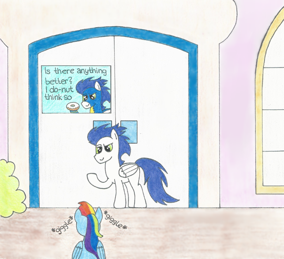 #1925473 - safe, artist:fledermaus52, rainbow dash, soarin', bad pun ...