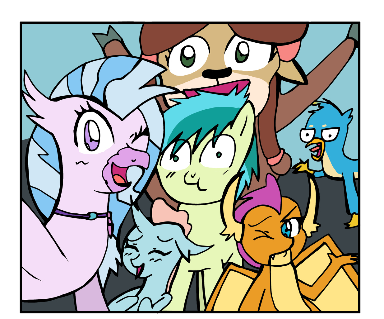 #1927515 - safe, artist:helsaabi, gallus, ocellus, sandbar ...