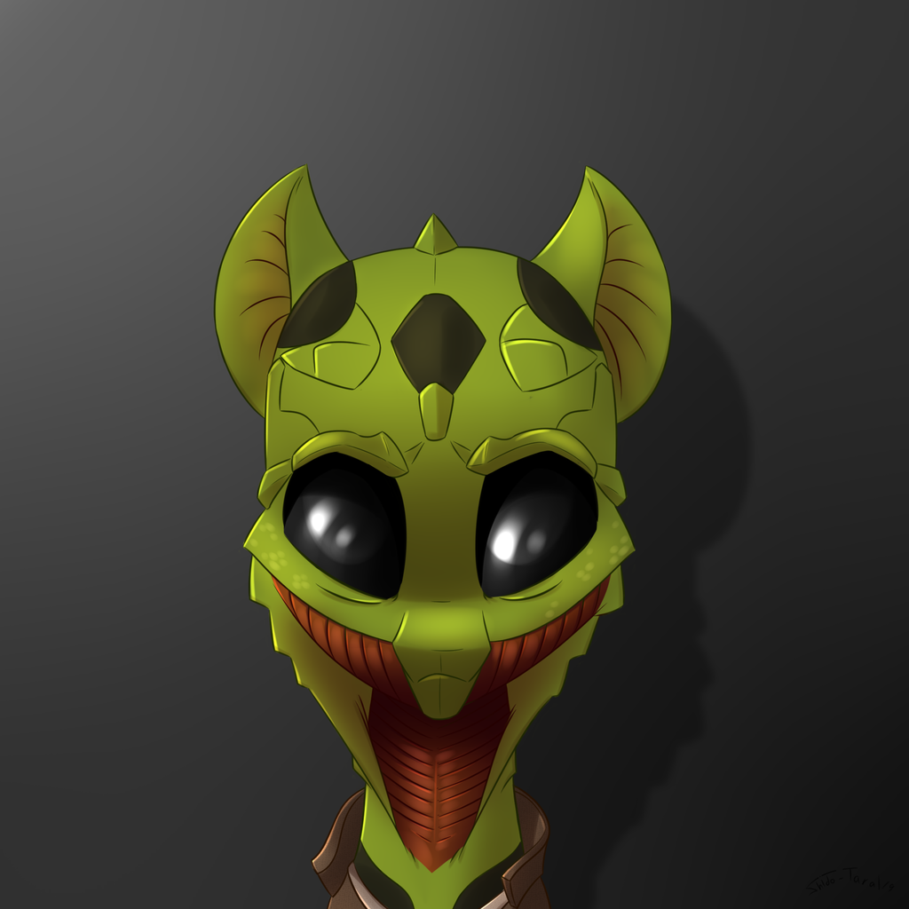 #2157332 - safe, artist:shido-tara, pony, bust, crossover, dark eyes ...