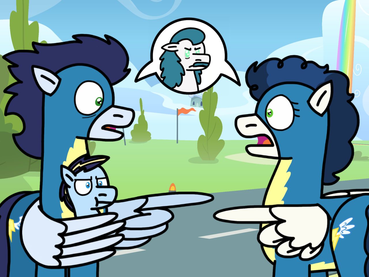 #2173531 - safe, artist:kindheart525, high winds, soarin', oc, oc ...