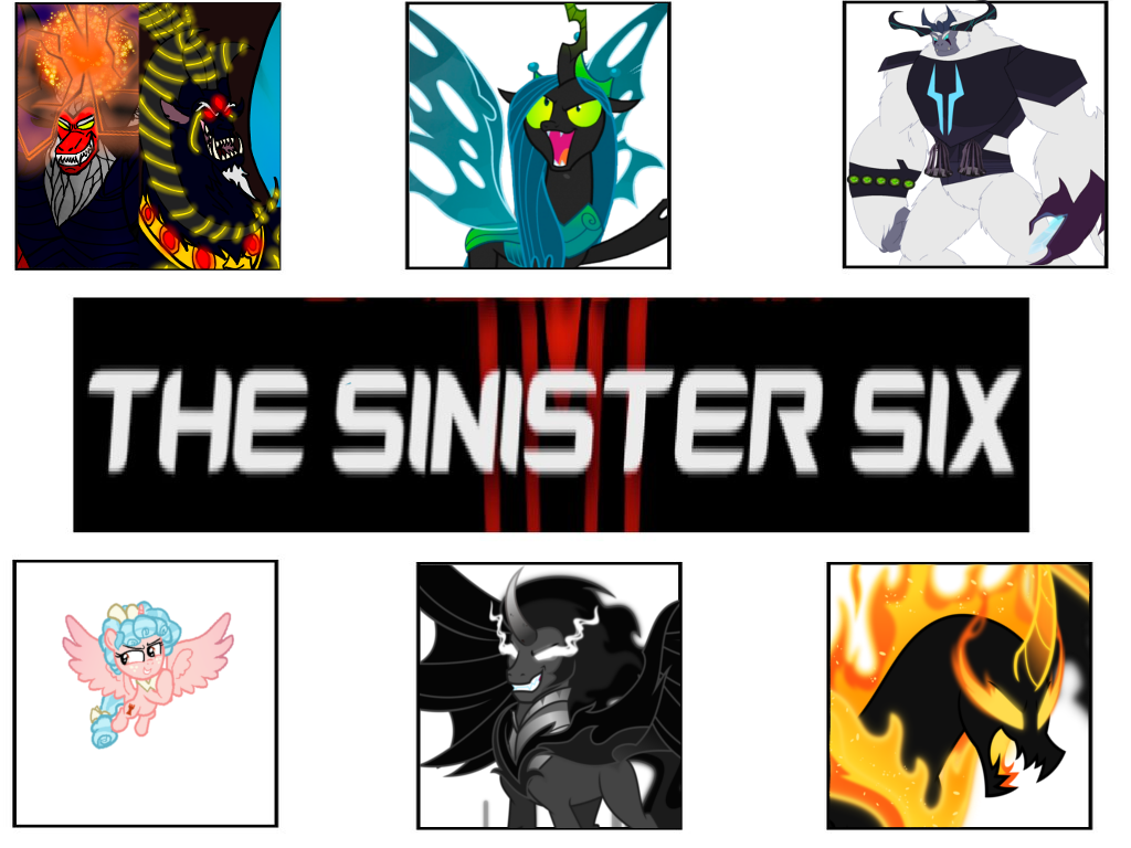 #2174003 - safe, artist:kahnac, cozy glow, erebus, grogar, king sombra ...