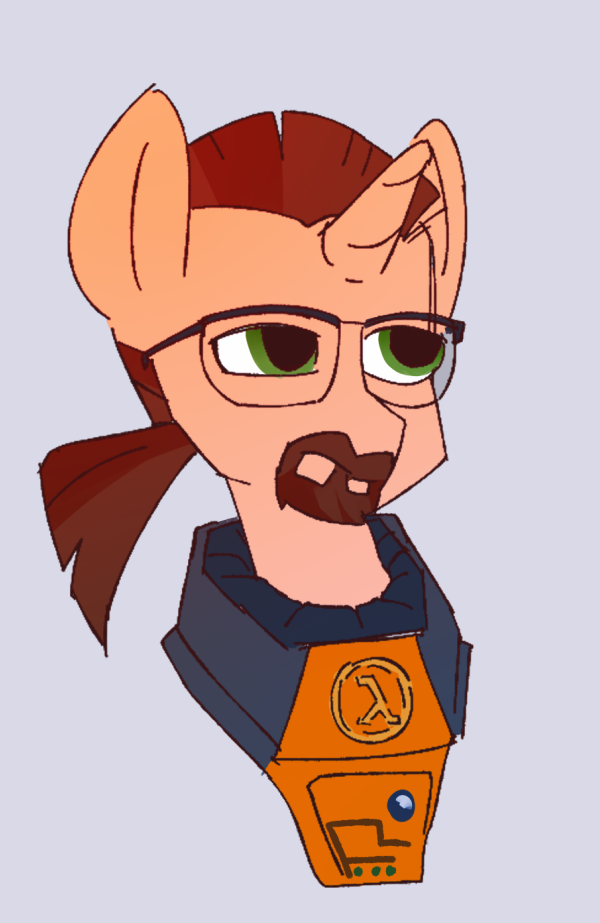 #2158428 - safe, artist:ivyredmond, pony, unicorn, gordon freeman, half ...