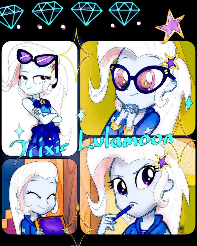 #2179193 - safe, trixie, equestria girls, g4, collage - Derpibooru