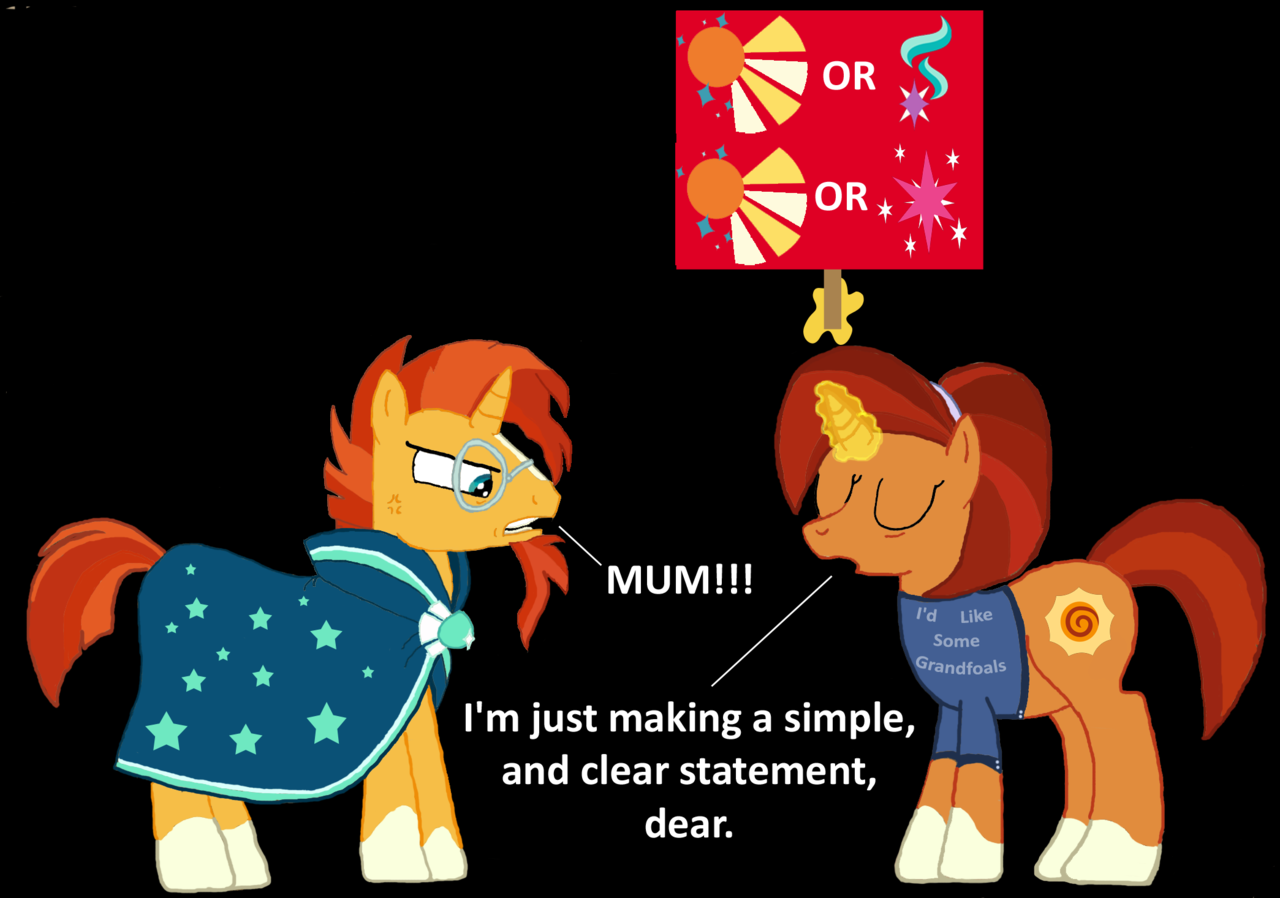 #2159376 - safe, artist:magicnova, stellar flare, sunburst, pony ...