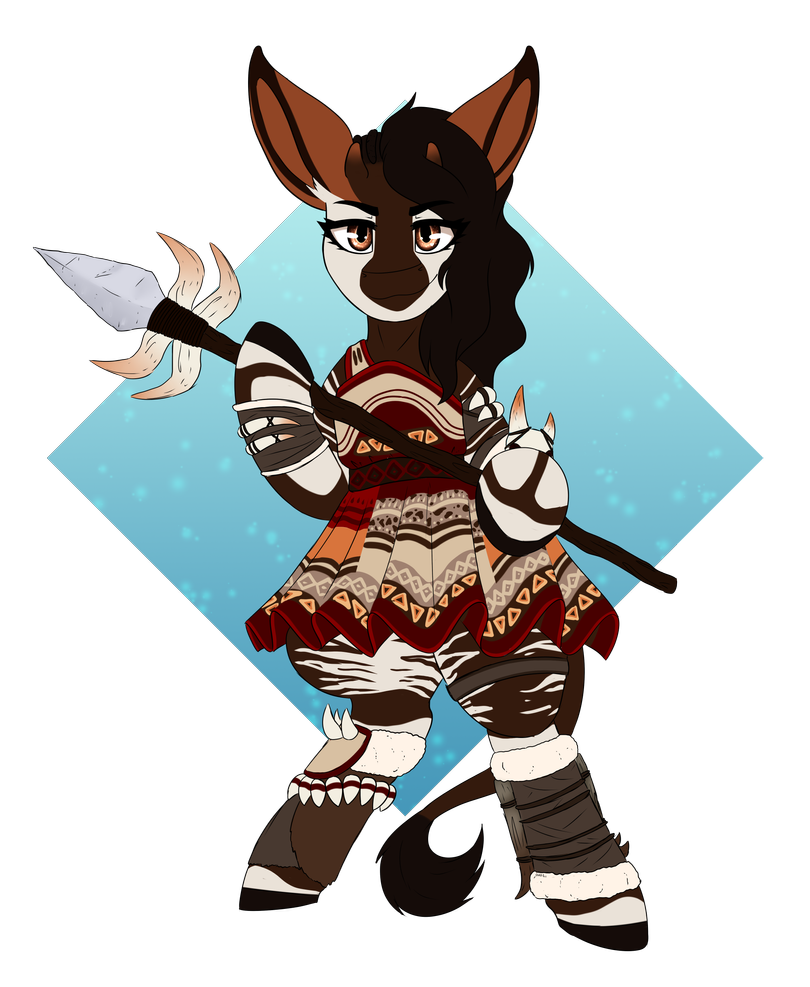 #2159447 - safe, artist:mamachubs, oc, oc only, okapi, pony, solo ...