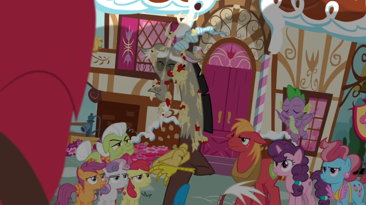#2162011 - safe, screencap, apple bloom, big macintosh, cup cake ...